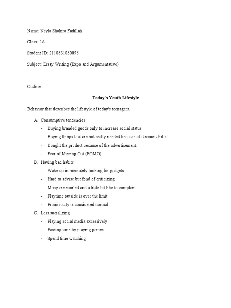 Neyla Shakira - 3A - Expository Essay | PDF | Adolescence | Social Media