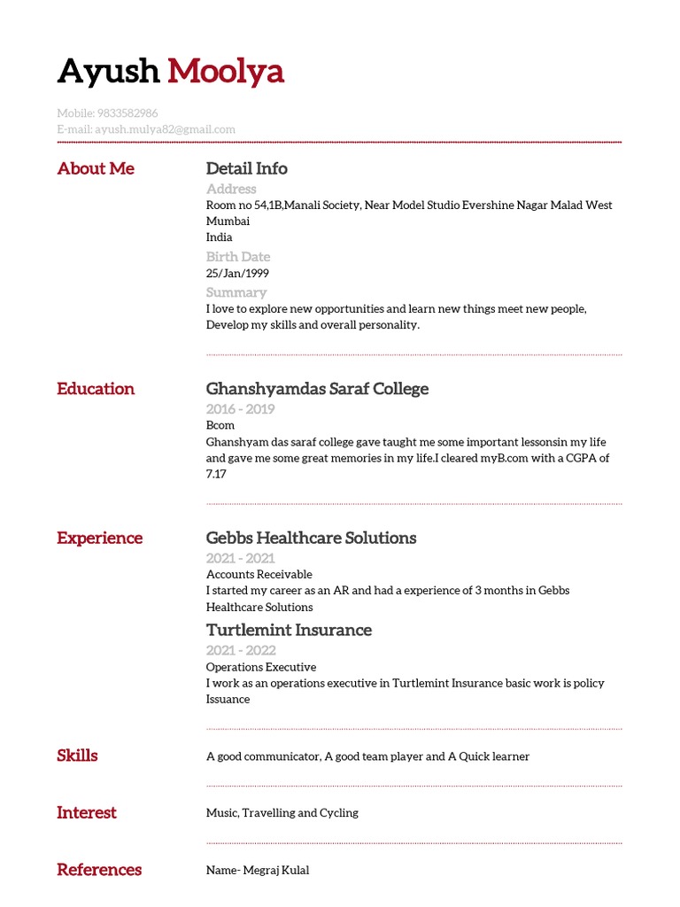 Ayush Resume - 1655391814 | PDF