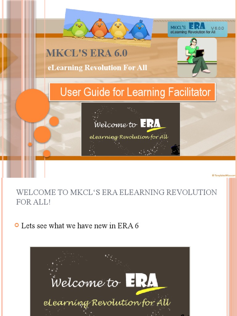 MKCL ERA 6.0 User Guide for Facilitators | PDF | Educational Technology ...
