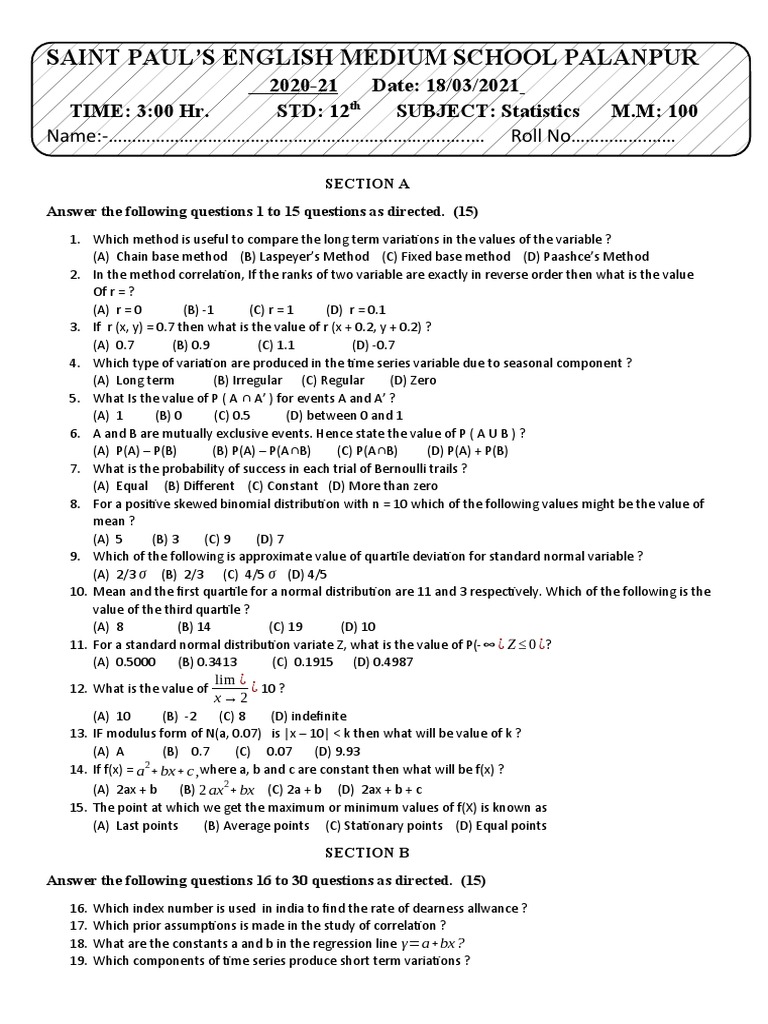 Which Method Is Useful To Compare The Long Term Variations in The Values of The Variable | PDF ...