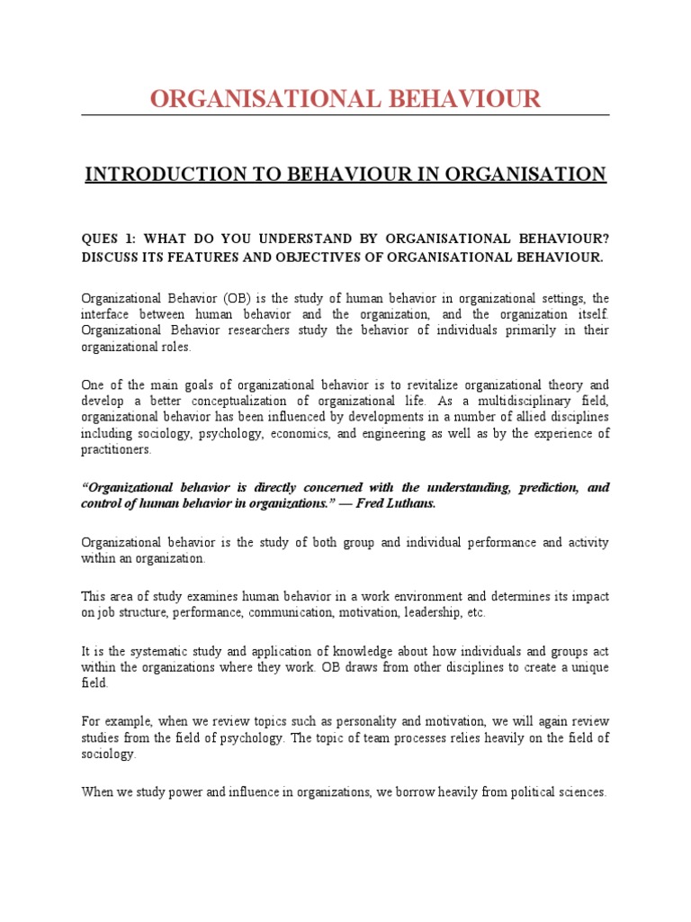 09 - 00 - 30 - 18 - 12 - 2022 - Organisational Behavior by Anjali Mam ...