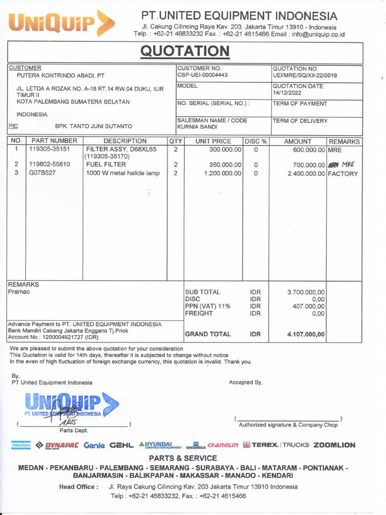 Form Penawaran | PDF