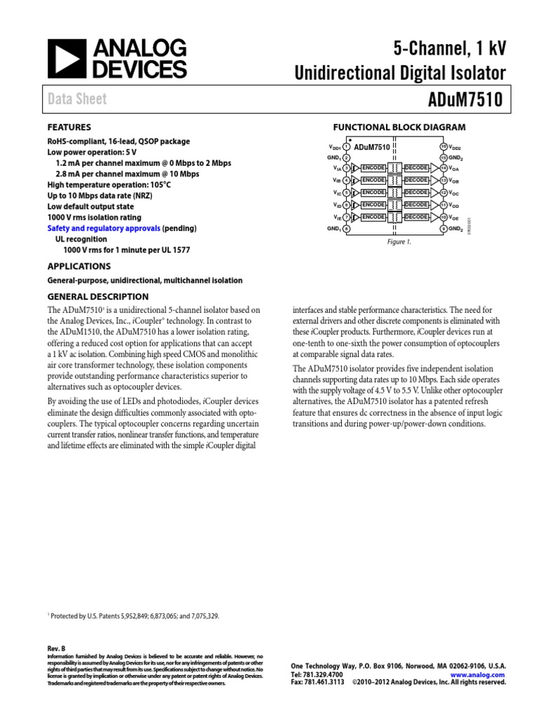 Adum 7510 | PDF | Power Supply | Inductor