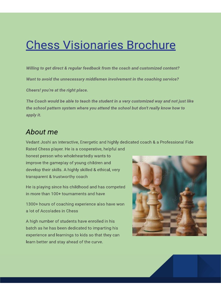Chess Visonaries Brochure (Group Coaching) | PDF