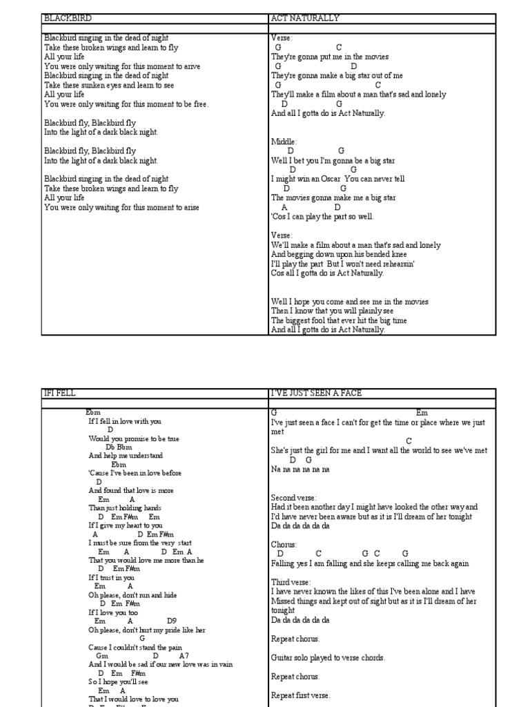 Blackbird | PDF | Song Structure | Songs