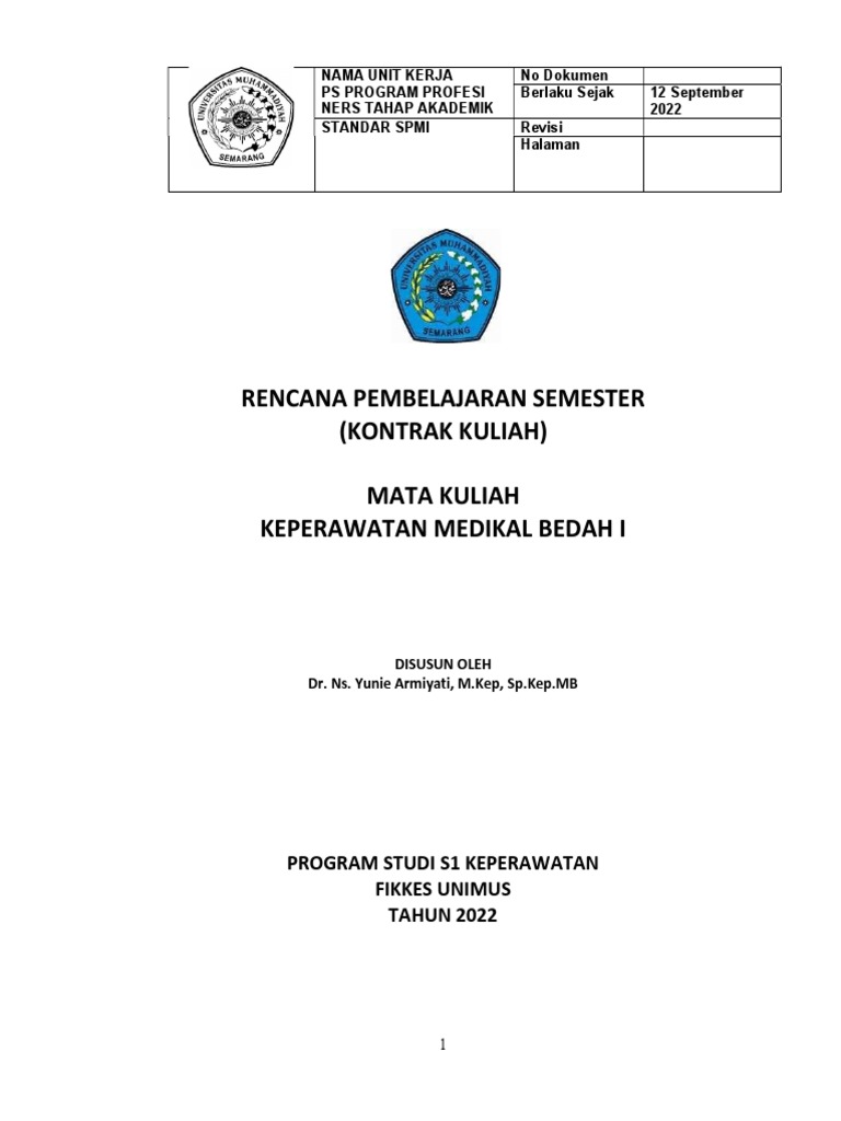 Rps KMB I - s1 Kep SMT 3 - (2022-2023) - Revisi | PDF