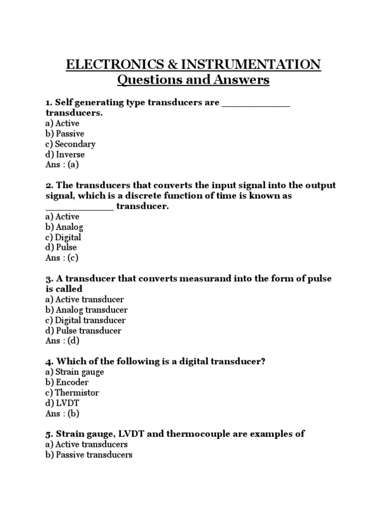 Instrument CBT Question - Vol-1 | PDF | Amplifier | Operational Amplifier