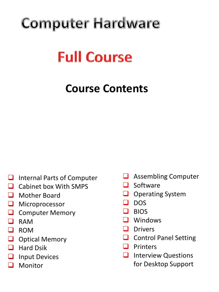 Computer Hardware Overview and Components | PDF | Random Access Memory | Dynamic Random Access ...