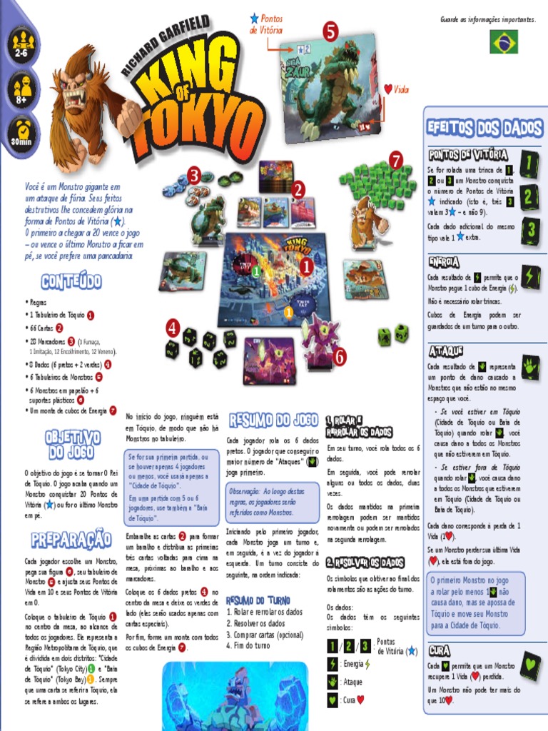 King of Tokyo Manual Table Games | PDF | Tóquio