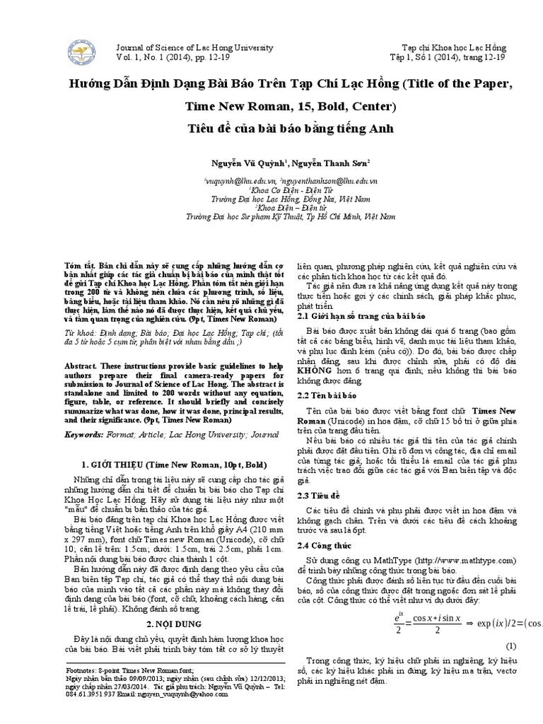 08 Huong Dan Dinh Dang Bai Bao | PDF