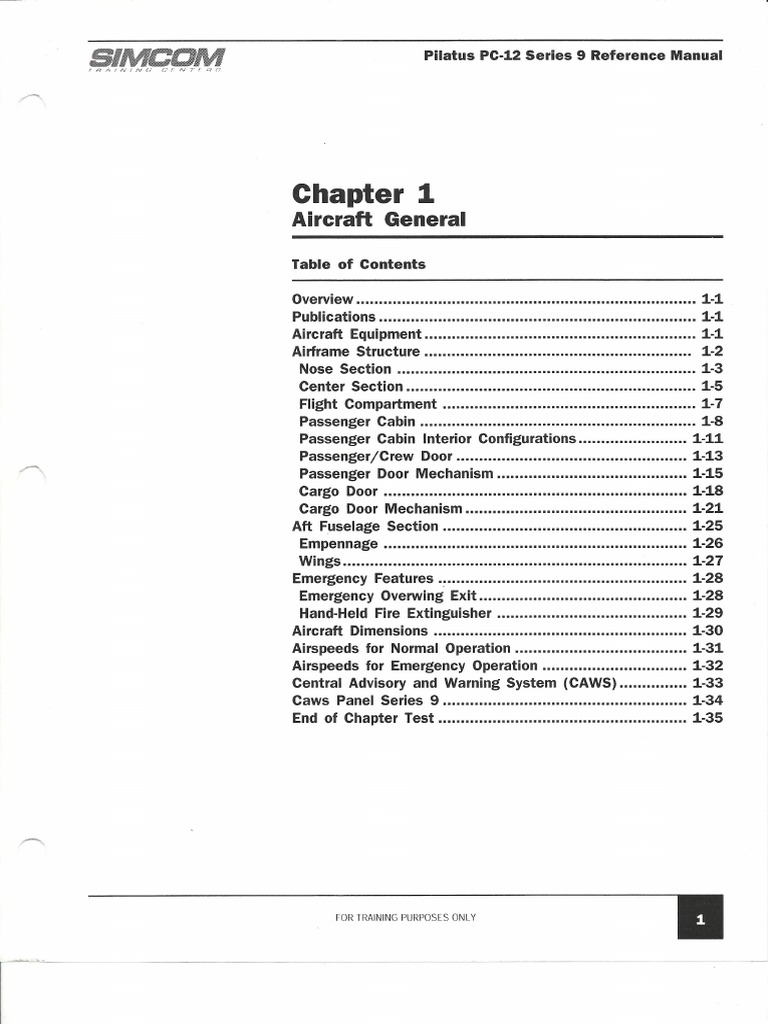 01 Aircraft General - SIMCOM PC12-45 | PDF