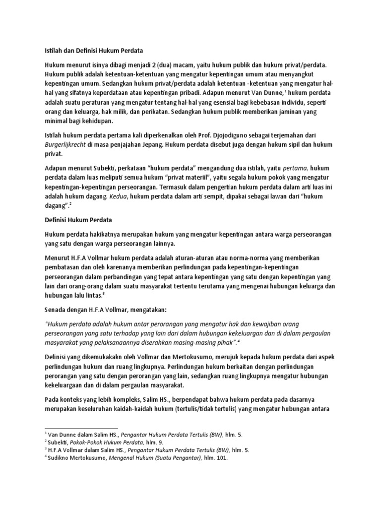 Istilah Dan Definisi Hukum Perdata | PDF | Politik
