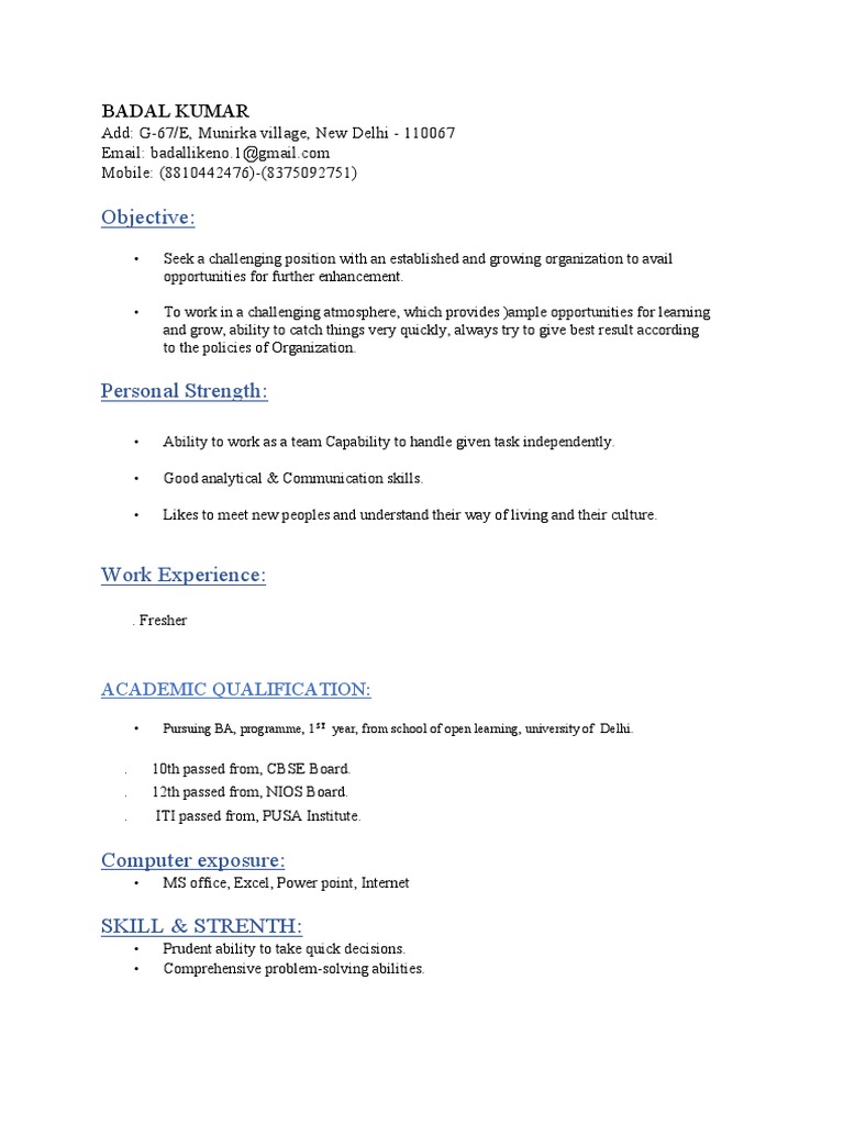 Badal Resume | PDF