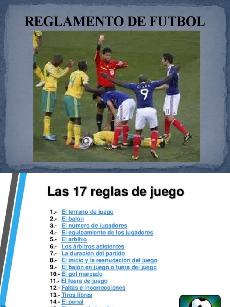 Reglamento Futbol Parte 1. Regla 1 A 6 | PDF | Árbitro | Asociación de ...