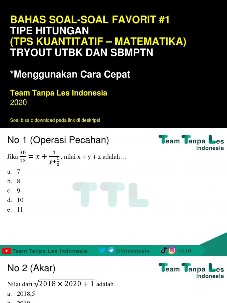 TTL - Soal Latihan 1 | PDF
