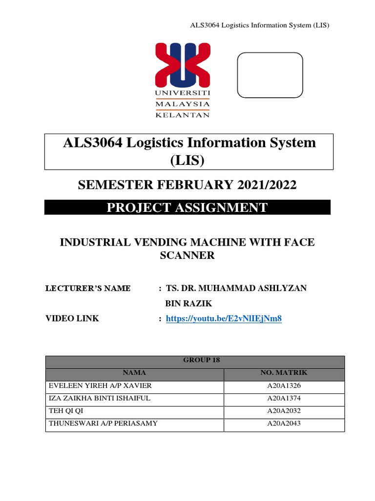 Industrial Vending Machine with Face Scanner | PDF | Inventory | Warehouse
