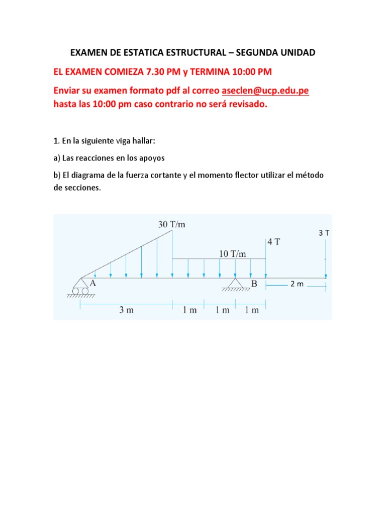 Examen de Estatica Estructural | PDF