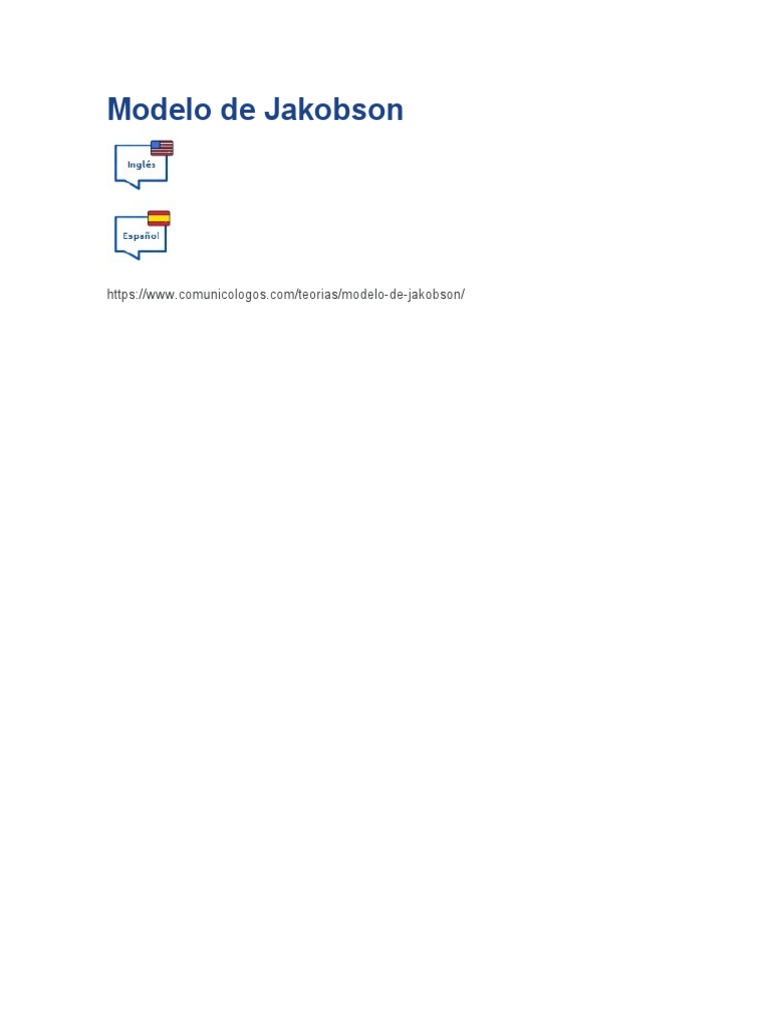 Modelo de Jakobson | PDF | Lingüística | Noam Chomsky