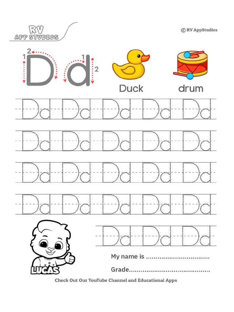 247 Free Printable Worksheets For Kids Alphabet Letter DD Tracing | PDF