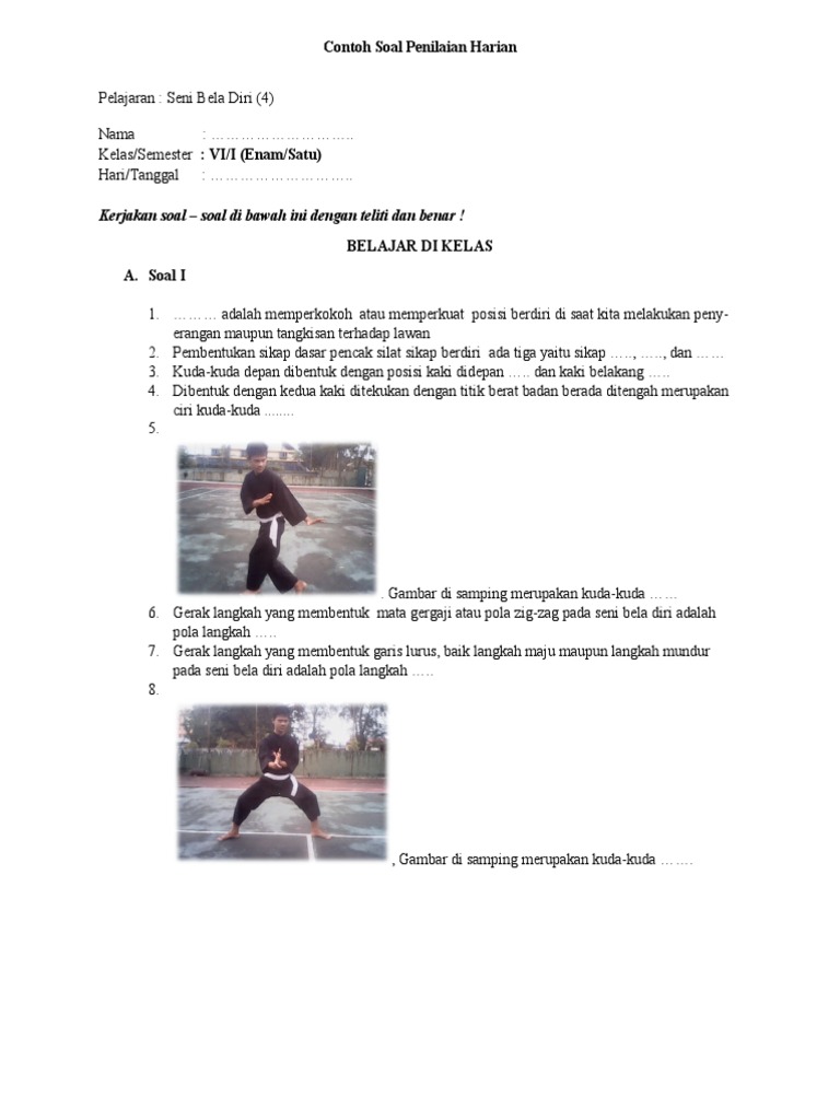 Latihan Soal Bela Diri | PDF | Seni & Disiplin Bahasa | Sejarah