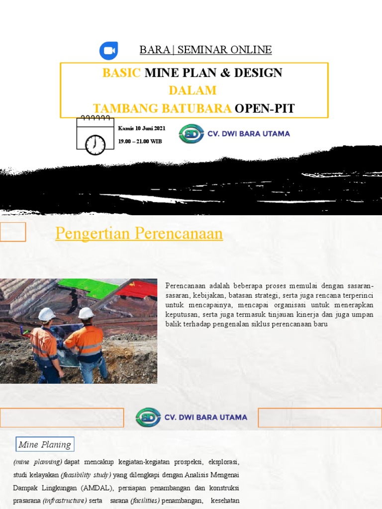 Webinar Mine Plan & Design 10 Juni 21 | PDF