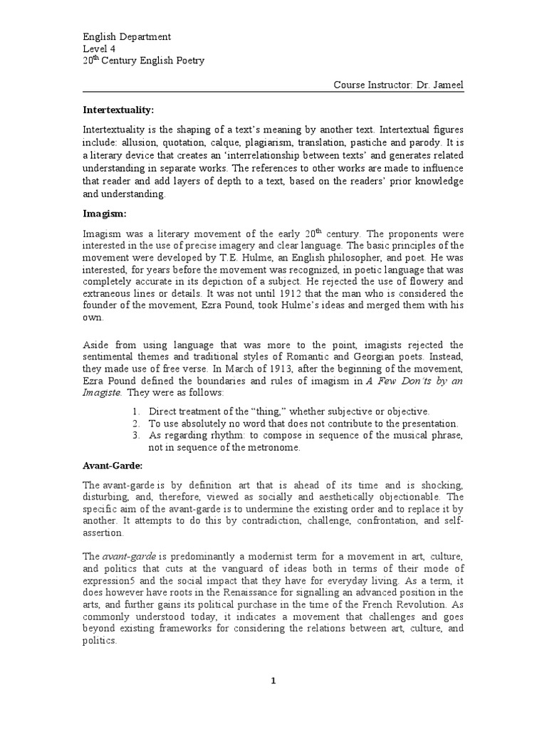 1-Related Terms and Ezra Pound | PDF | Poetry | T. S. Eliot