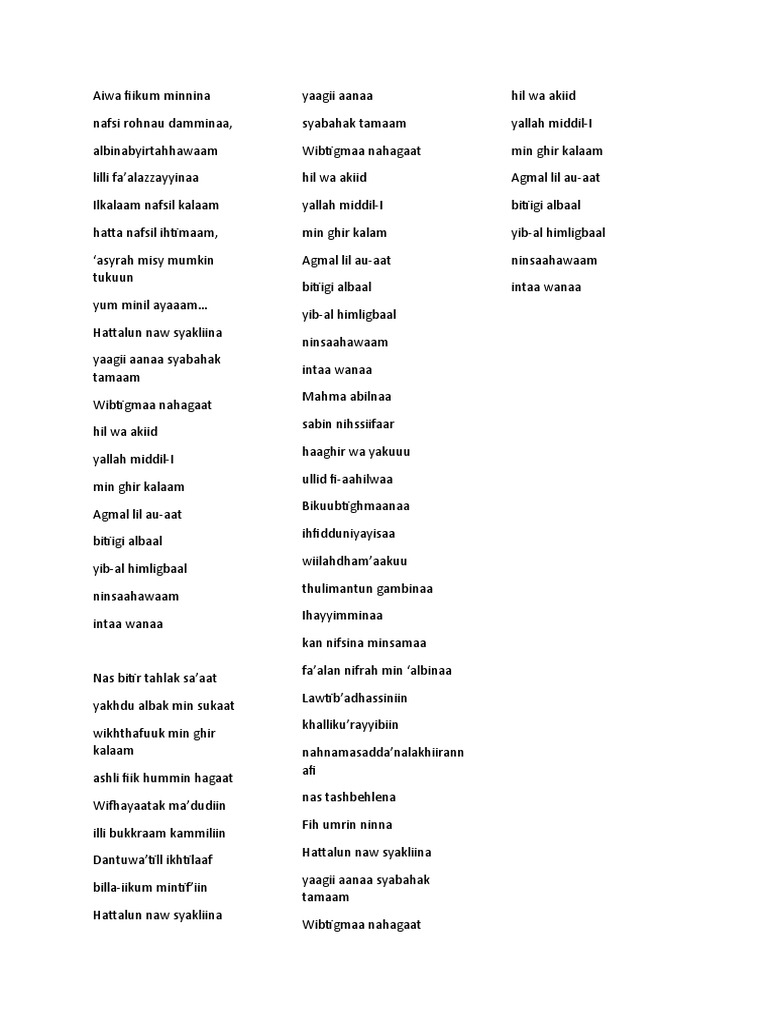 Aiwa Fiikum Minnina | PDF