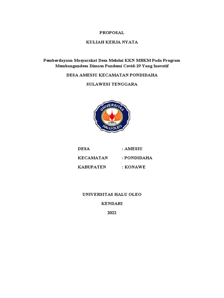 Proposal KKN MBKM Desa Amesiu | PDF