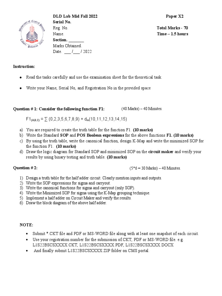 Lab Mid - Fall 2022 X2 | PDF