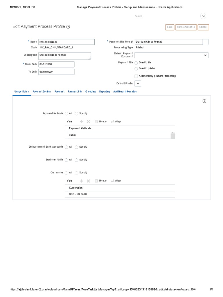 Manage Payment Process Profiles - 1 | Download Free PDF | Cheque | Payments