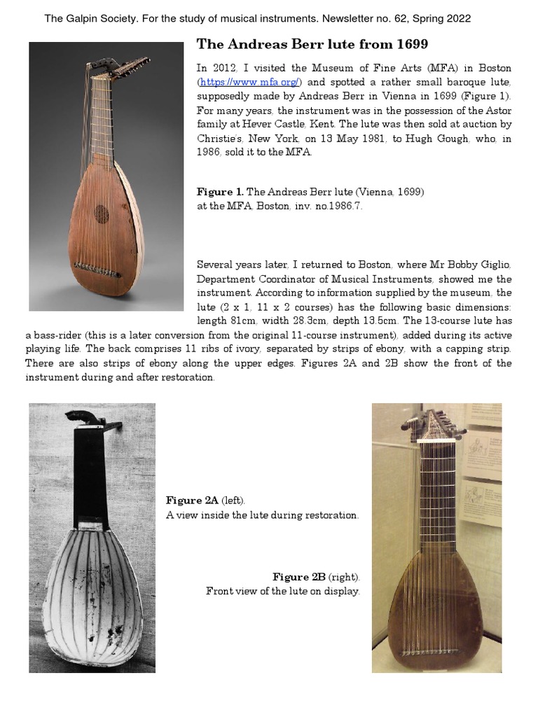 The Andreas Berr Lute From 1699 | PDF | Musical Instruments | String Instruments