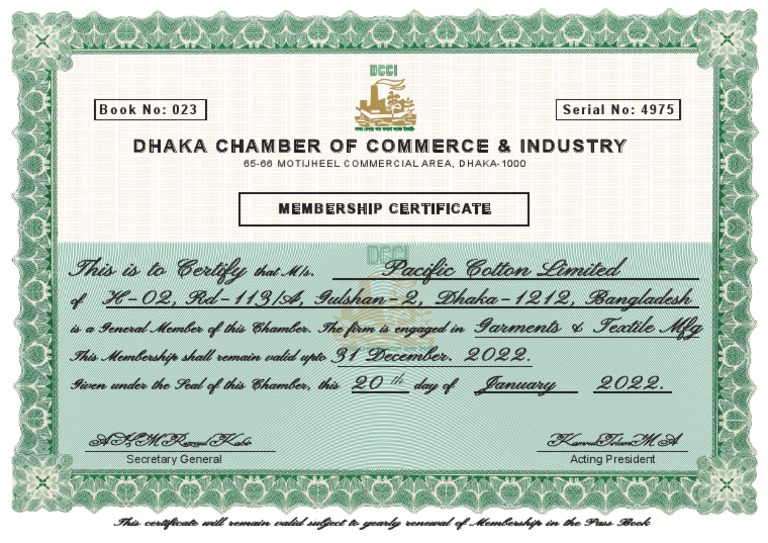 DCCI Certificate | Download Free PDF | Dhaka | World Politics