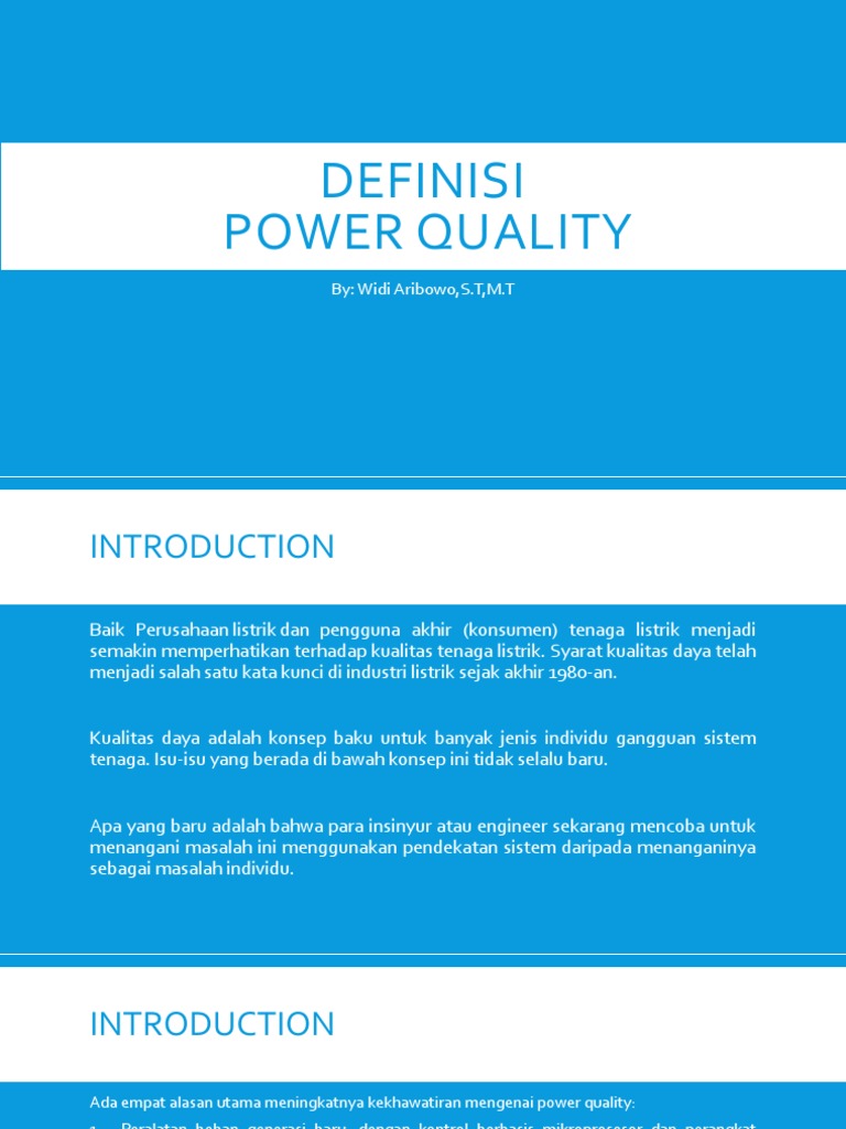 Definisi Power Quality | PDF