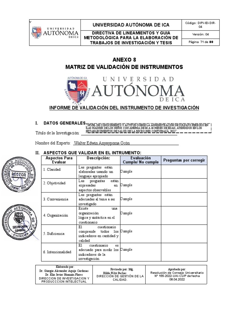 Validación de Instrumentos de Investigación | PDF | Cuestionario | Science