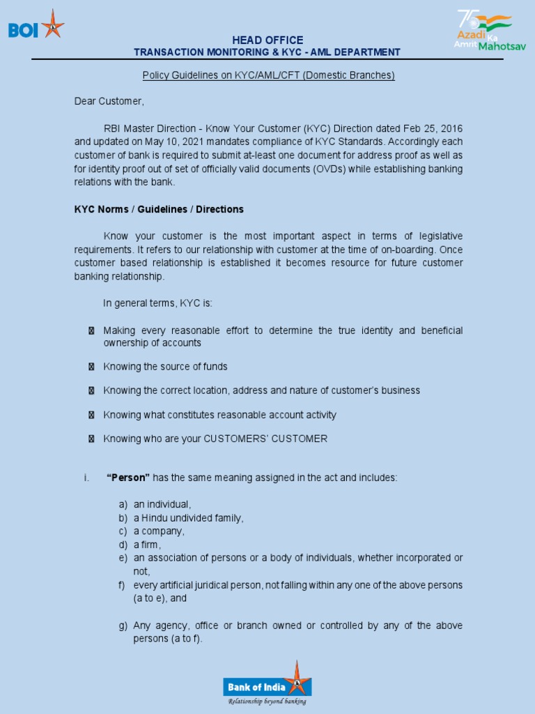 Kyc-Aml-Cft - Policy KMBT - 215 - 04431 | PDF | Money Laundering | Banks