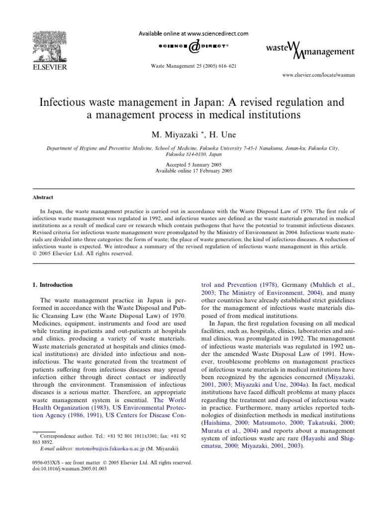J Wasman 2005 01 003 | PDF | Infection | Waste