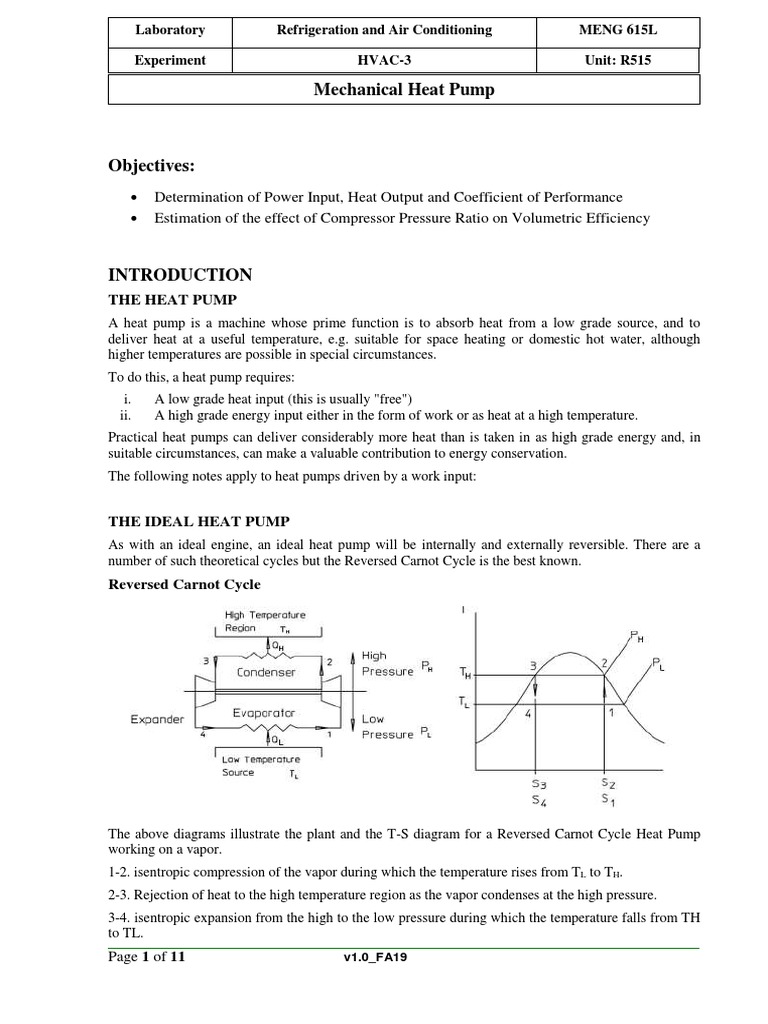 Mechanical Heat Pump - Worksheet | PDF | Heat Pump | Heat