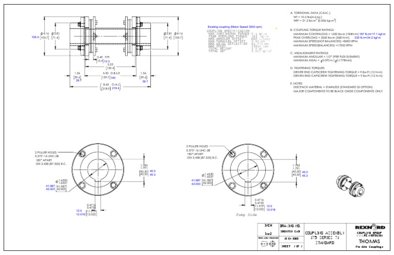 Thomas Series 71 Coupling Specs | PDF | Mechanical Engineering ...