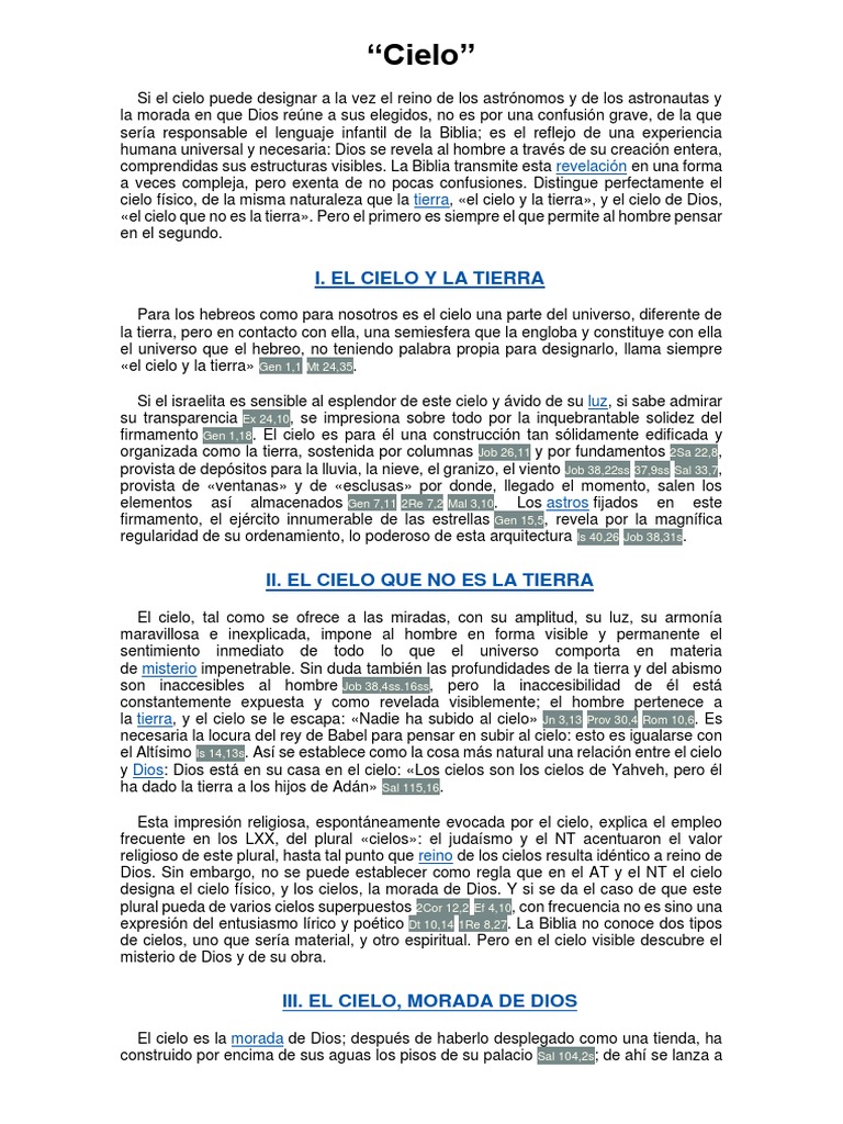 El Cielo: Significado y Revelación Divina | PDF | Jesús | Contenido bíblico