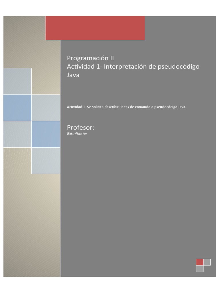 Programación II UDI Actividad Modulo 1_VF | PDF | Java (lenguaje de ...