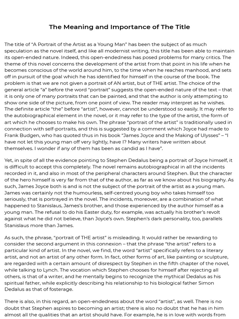 The Meaning and Importance of The Title - (Essay Example), 1094 Words ...