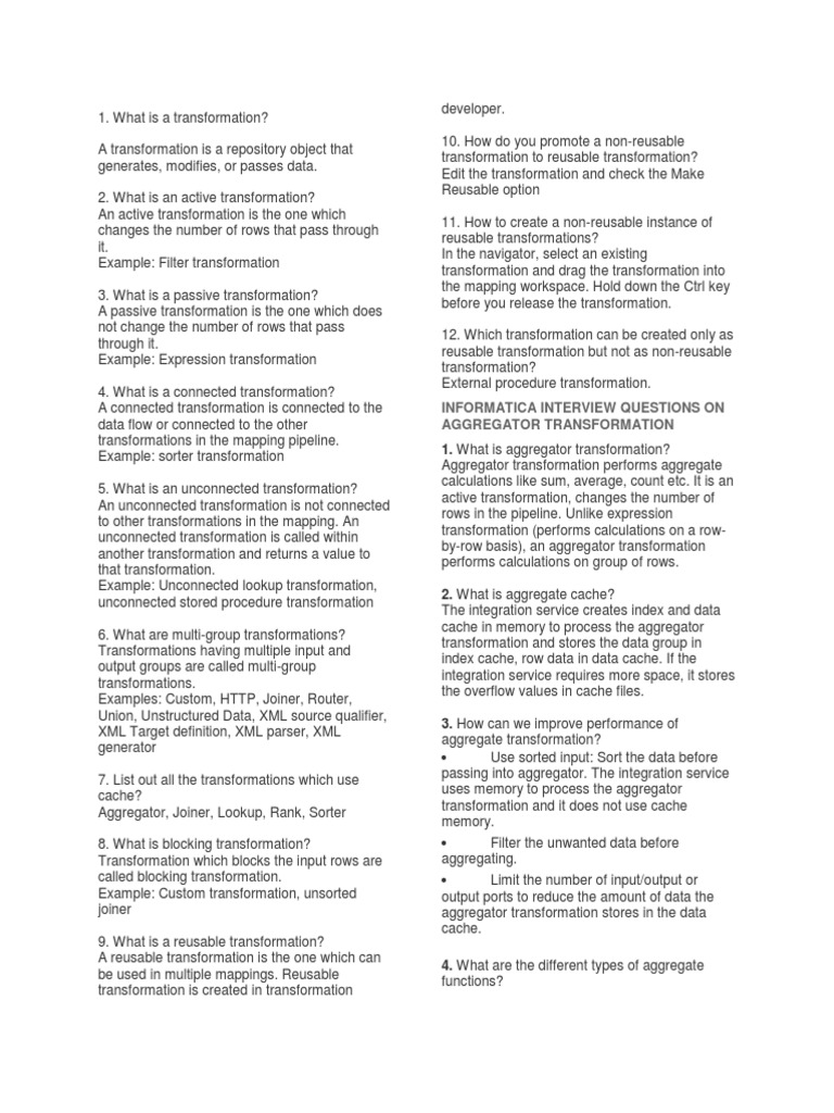 Informatica Transformations Ans SQL Queries PDF Free | PDF | Cache (Computing) | Database Index