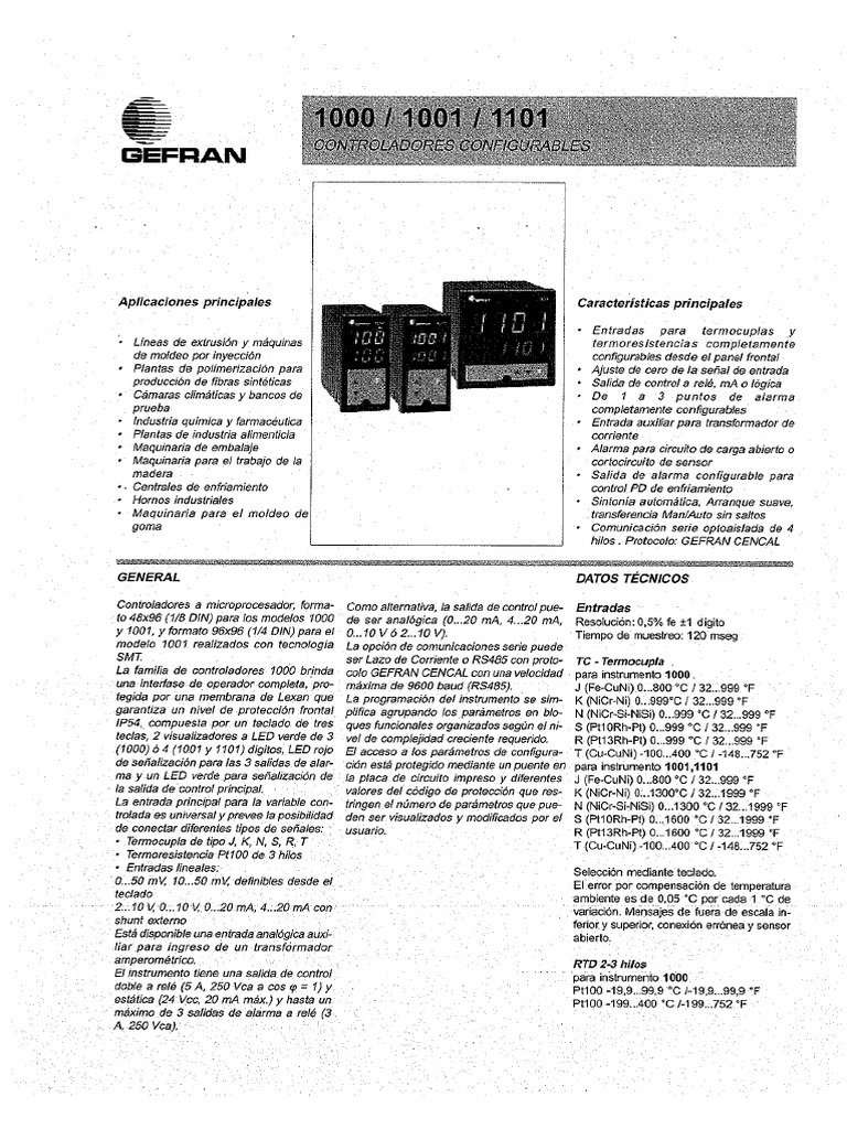 Manual Gefran 1000-1101 | PDF