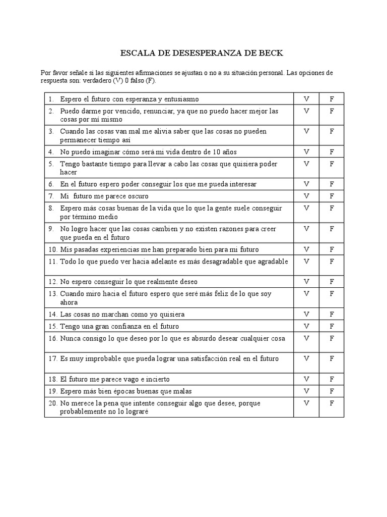 Cuestionarios de Desesperanza y Violencia Familiar | PDF | Relaciones ...