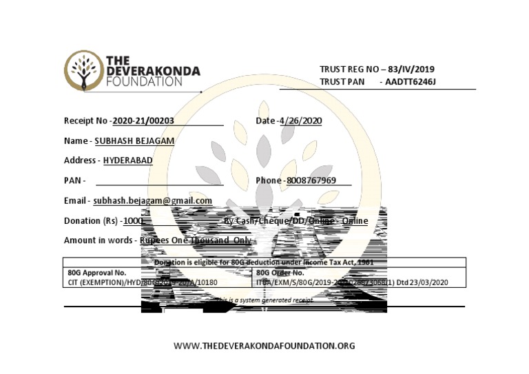 TDF 80G Receipt | PDF