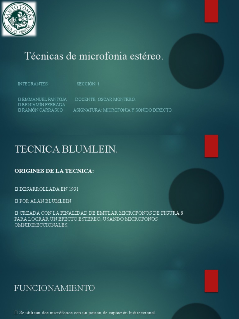 Técnicas Estéreo: Blumlein vs A-B | PDF | Micrófono | Acústica
