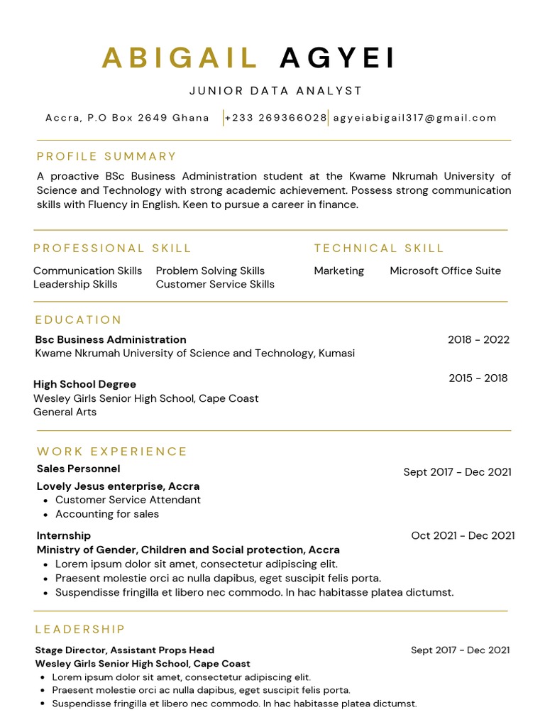 Abigail Agyei CV | PDF