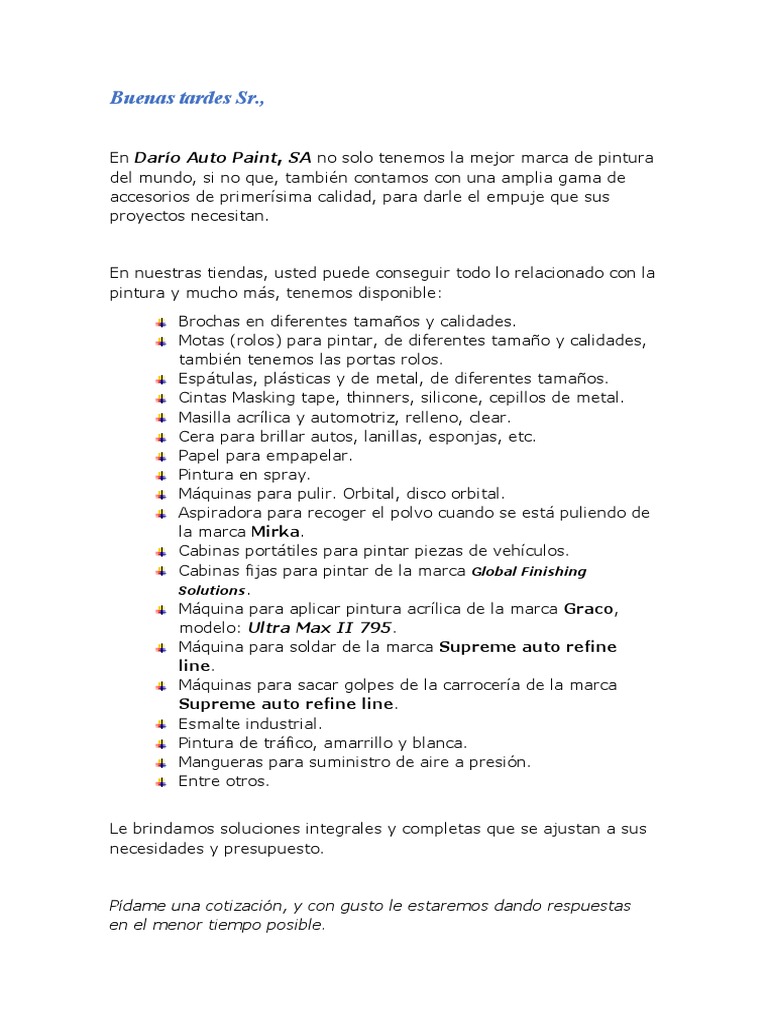 Productos & Aceesorios Dapsa | PDF