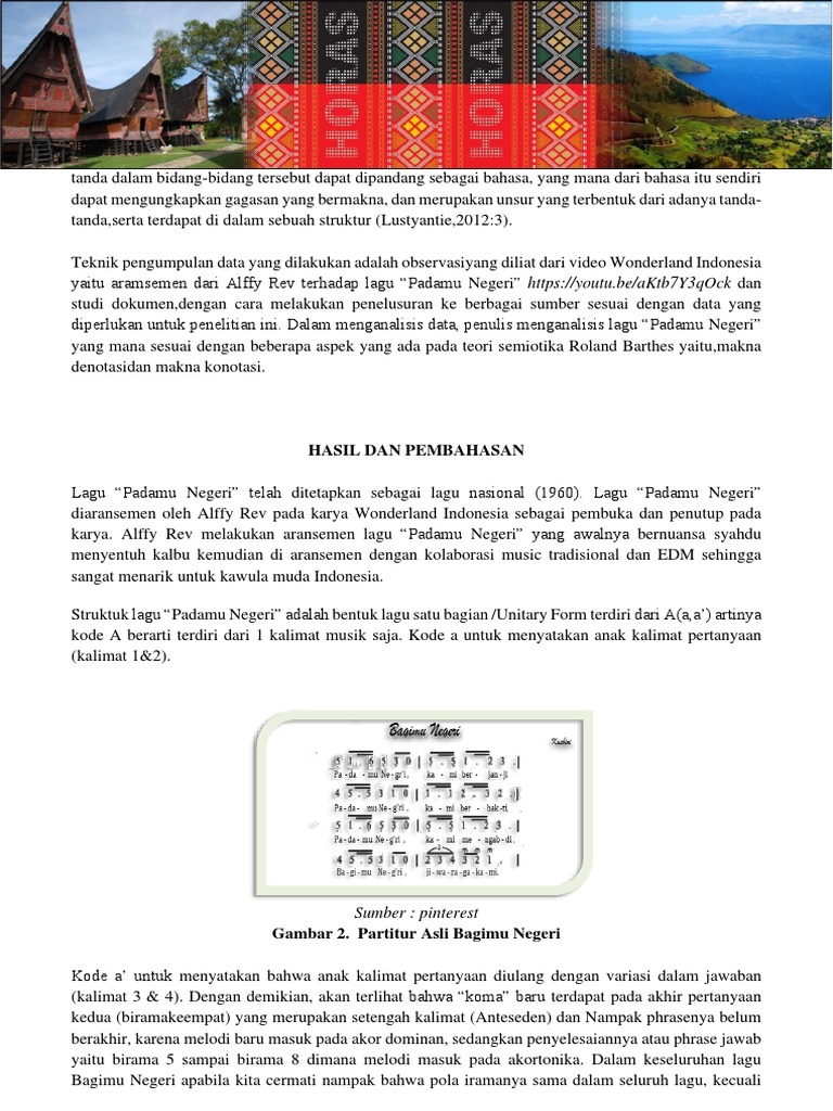 Analisis Lagu "Padamu Negeri" dan "Bagimu Negeri" | PDF