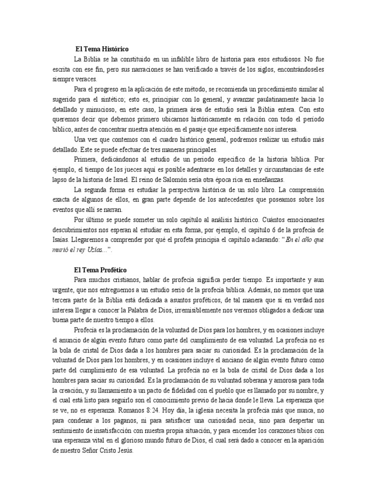 Tema Histoico | PDF | Biblia | Profecía
